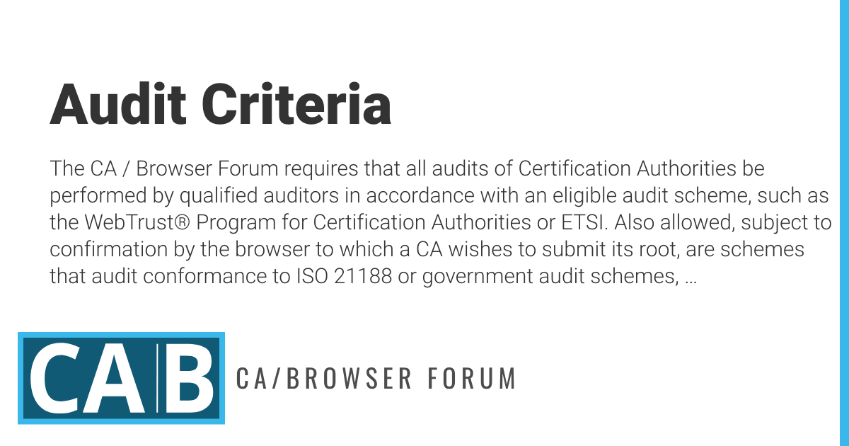 Audit Criteria | CA/Browser Forum