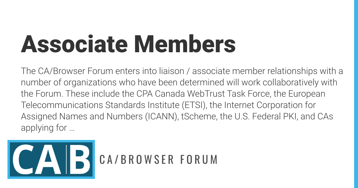 Associate Members | CA/Browser Forum
